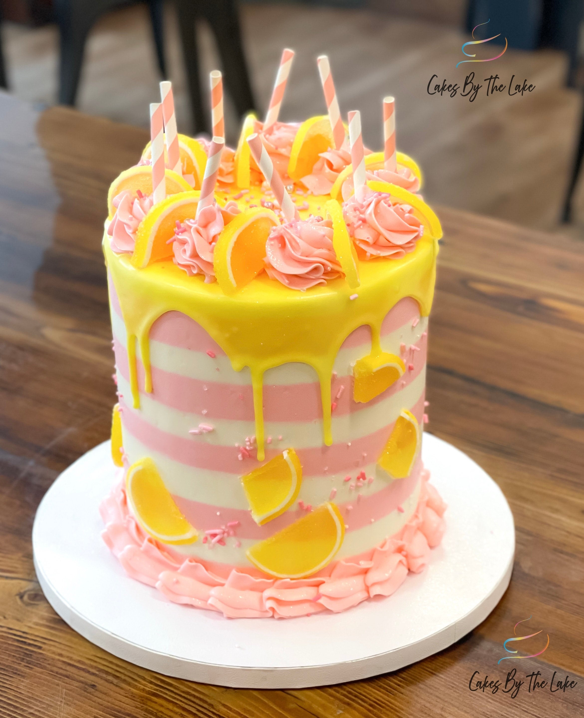 pink lemonade layer cake